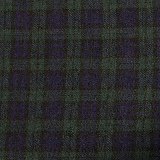 Navy/Green Brushed Cotton Check Fabric | Dressmaking Fabrics – My ...
