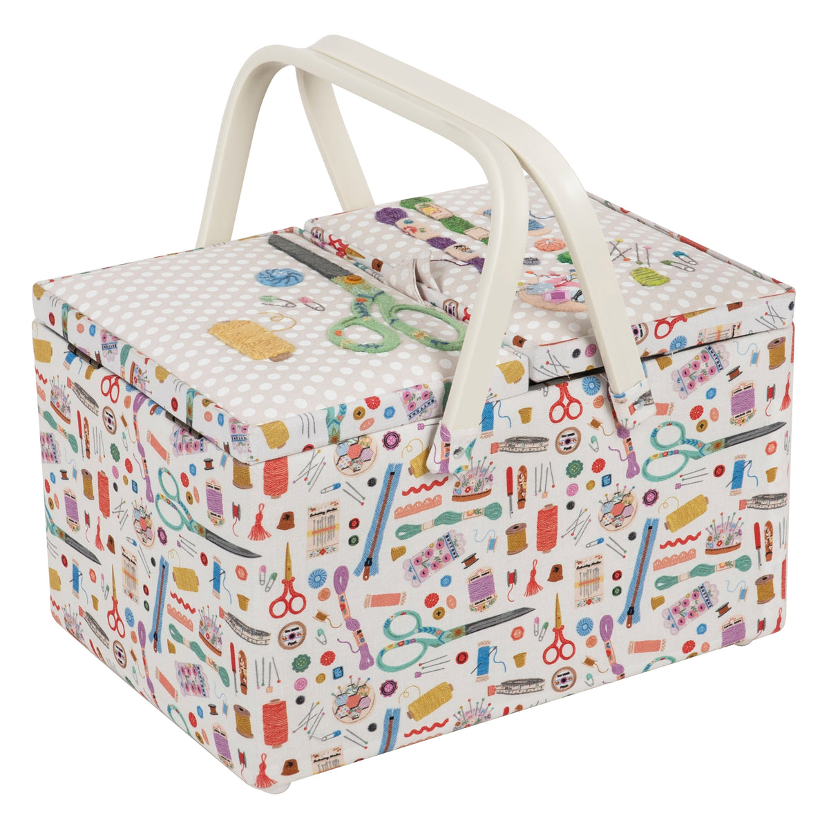 Applique Sewing Notions Twin Lid Sewing Box - Hobby Gift | Sewing ...