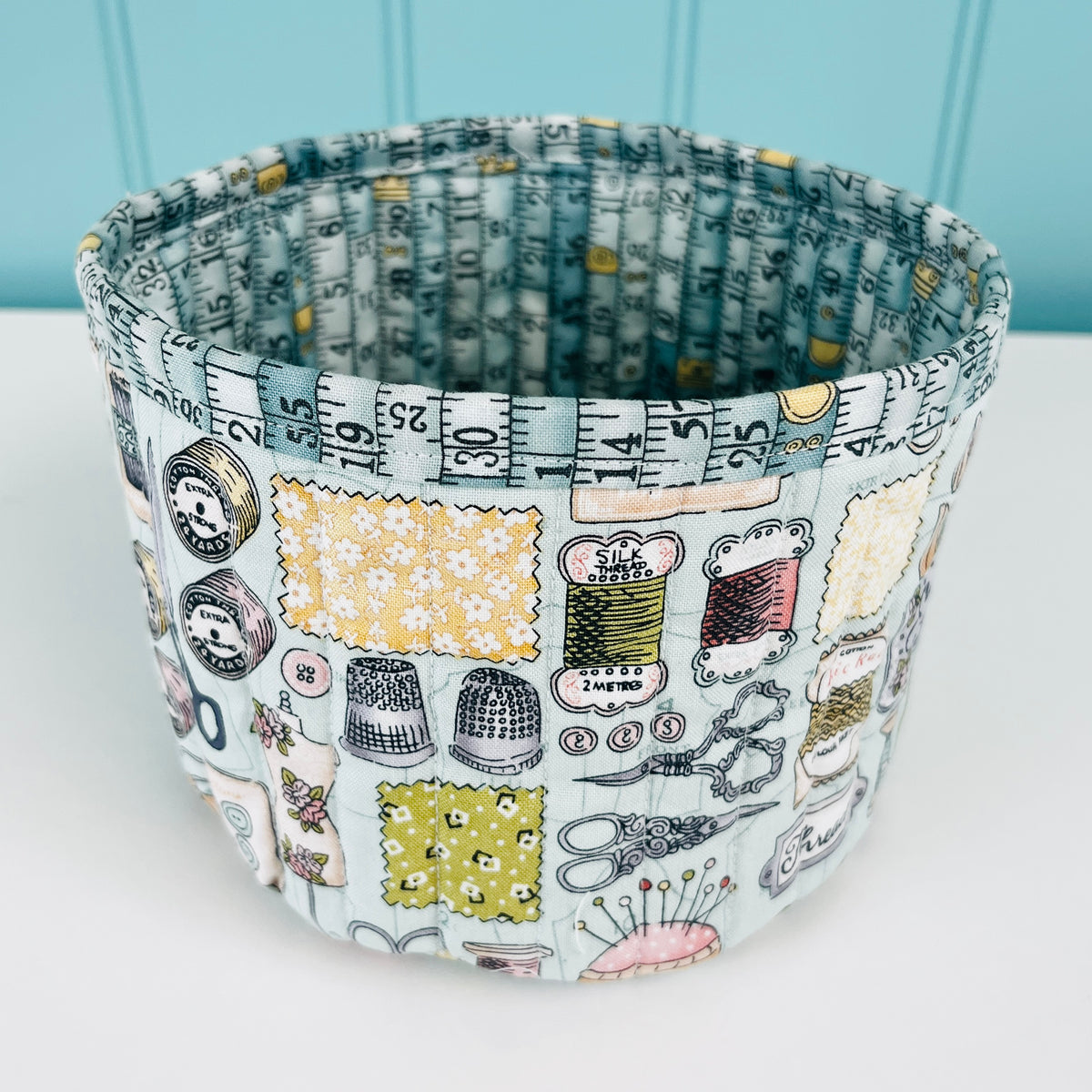 Quilted Round Fabric Basket Project Box | Sewing Kits – My Sewing Box