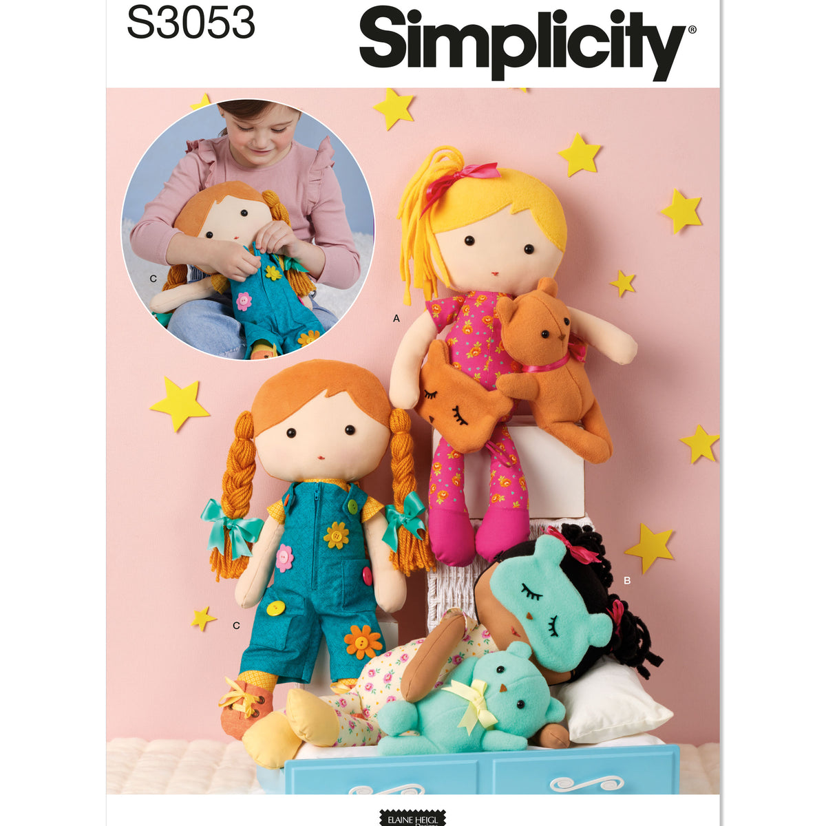 Simplicity Sewing Pattern S3053 - Stuffed Dolls with Clothes by Elaine ...