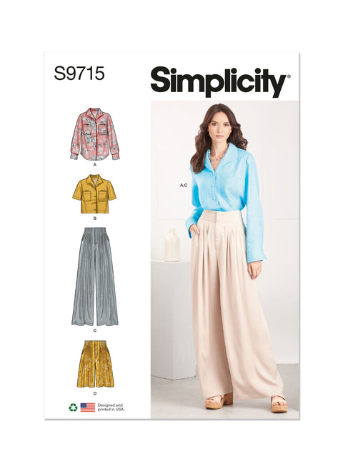 Simplicity Sewing Pattern S9715 - Misses' Shirt, Pants and Shorts – My ...