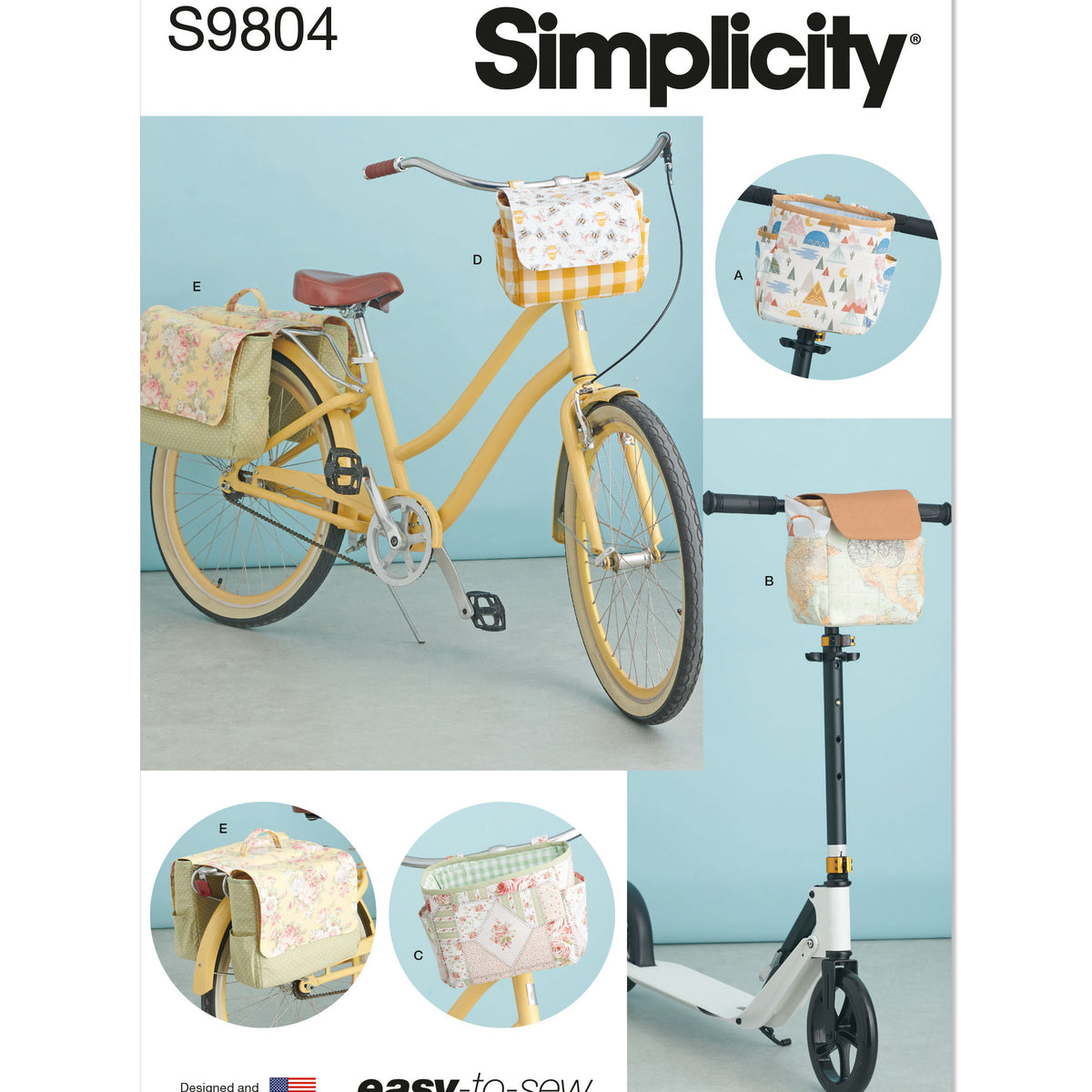 Simplicity Sewing Pattern S9804 - Bicycle Baskets, Bags and Panniers ...