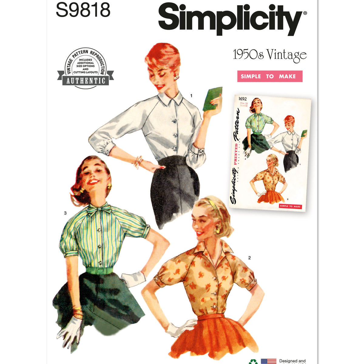 Simplicity Sewing Pattern S9818 - Misses' Blouses – My Sewing Box