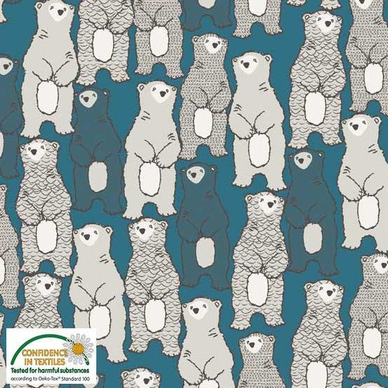 Stof of Denmark Polar Bears Avalana Jersey Fabric | Stretch Fabrics ...