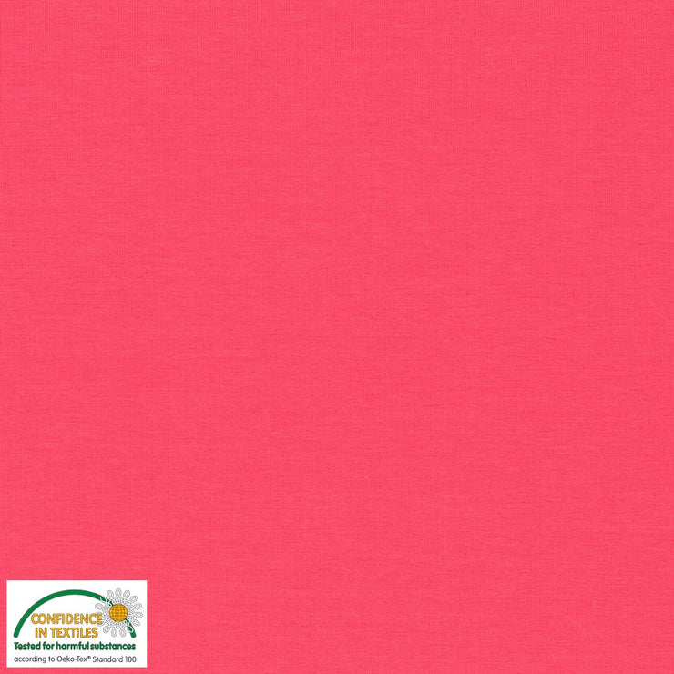 Stof of Denmark Coral Pink Solid Avalana Jersey Fabric | Stretch ...