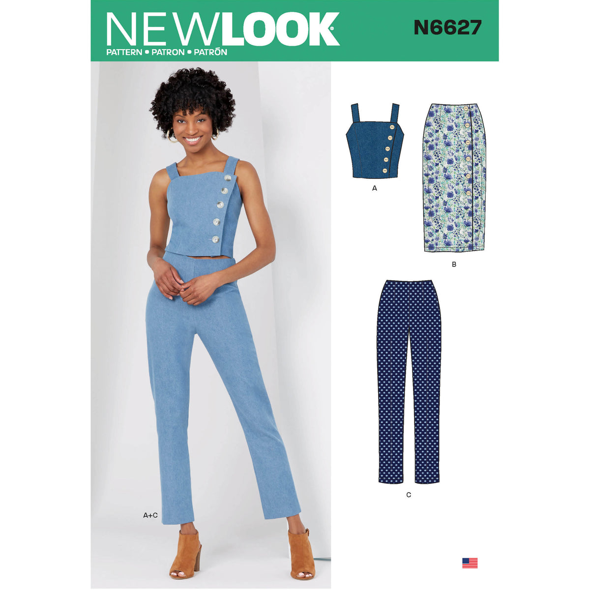 New Look Sewing Pattern N6627 - Misses' Top, Skirt and Trousers ...