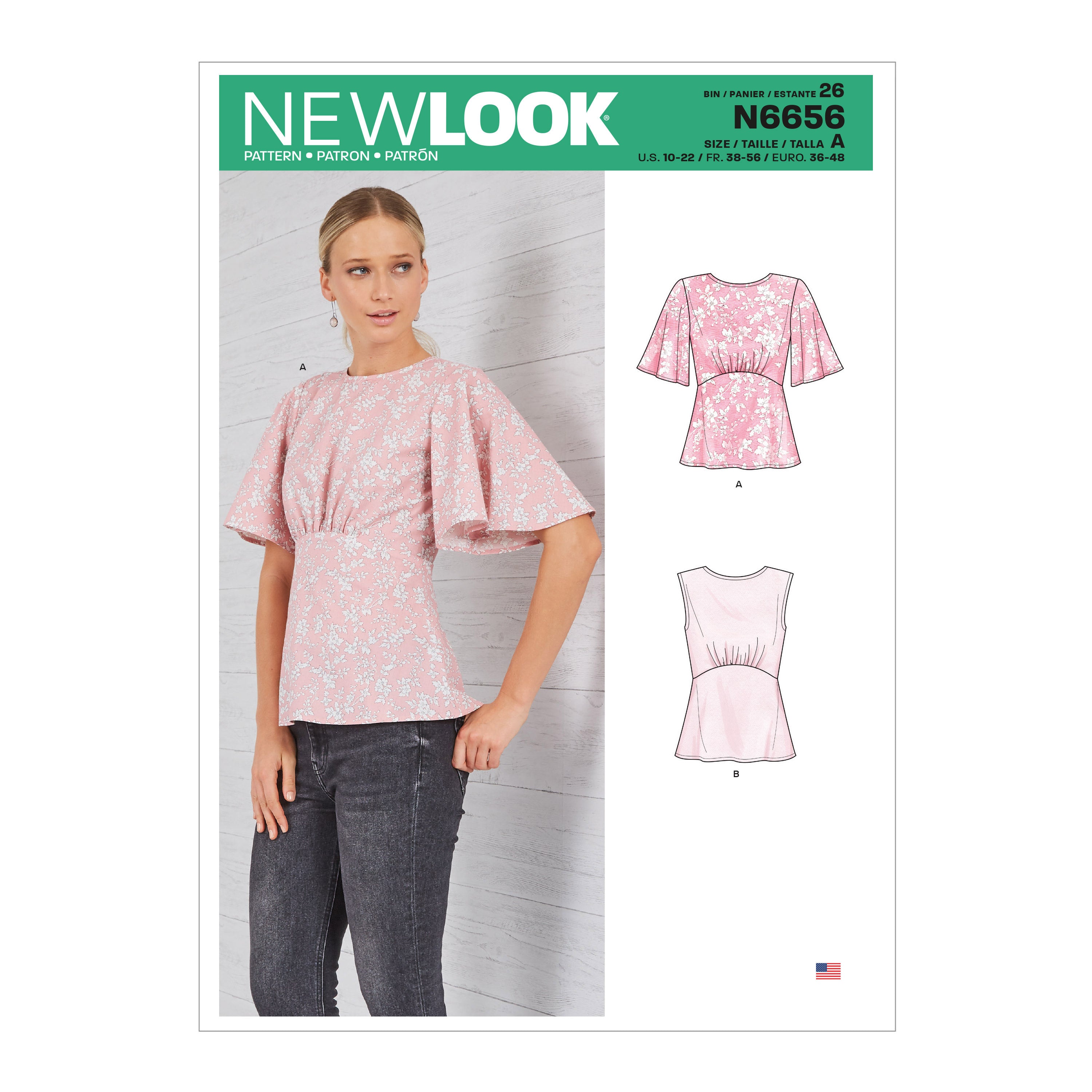 New Look Sewing Pattern N6656 - Misses' Top With Optional Back Opening ...