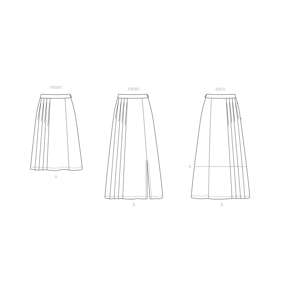 New Look Sewing Pattern N6659 - Misses' Pleated Skirt With Or Without ...