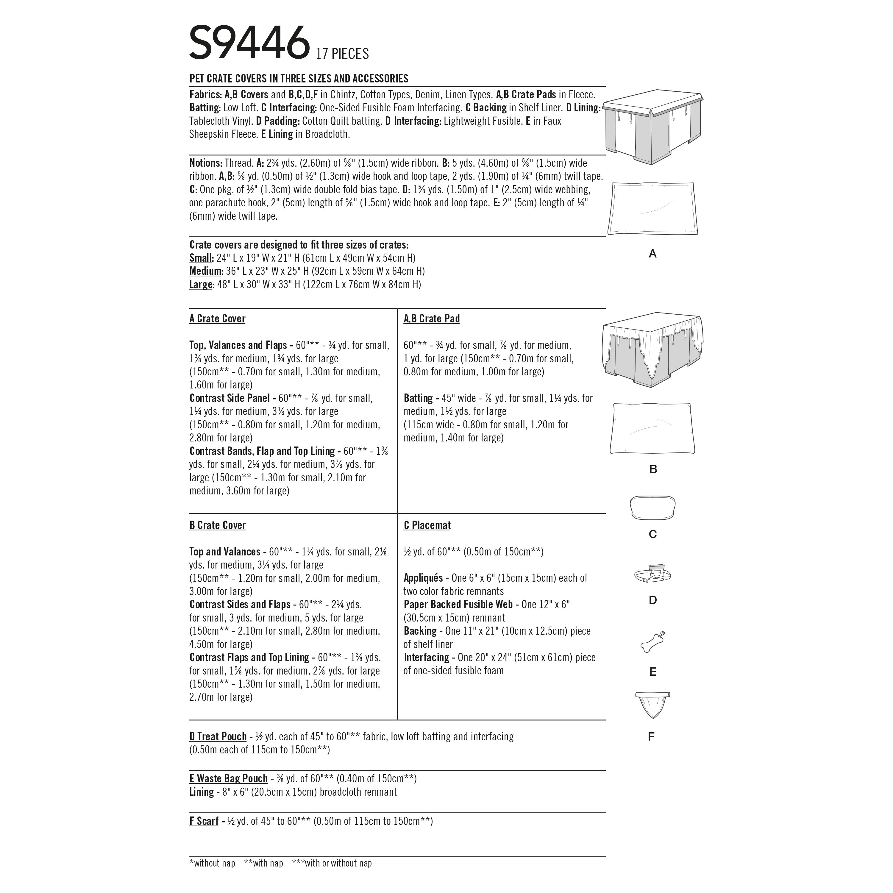 Simplicity Sewing Pattern S9446 - Pet Crate Covers in Three Sizes and ...