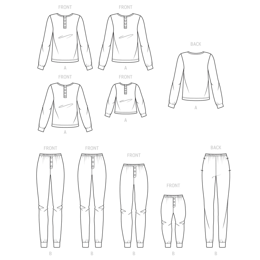 Simplicity Sewing Pattern S9455 - Misses', Men's and Children's Knit P ...