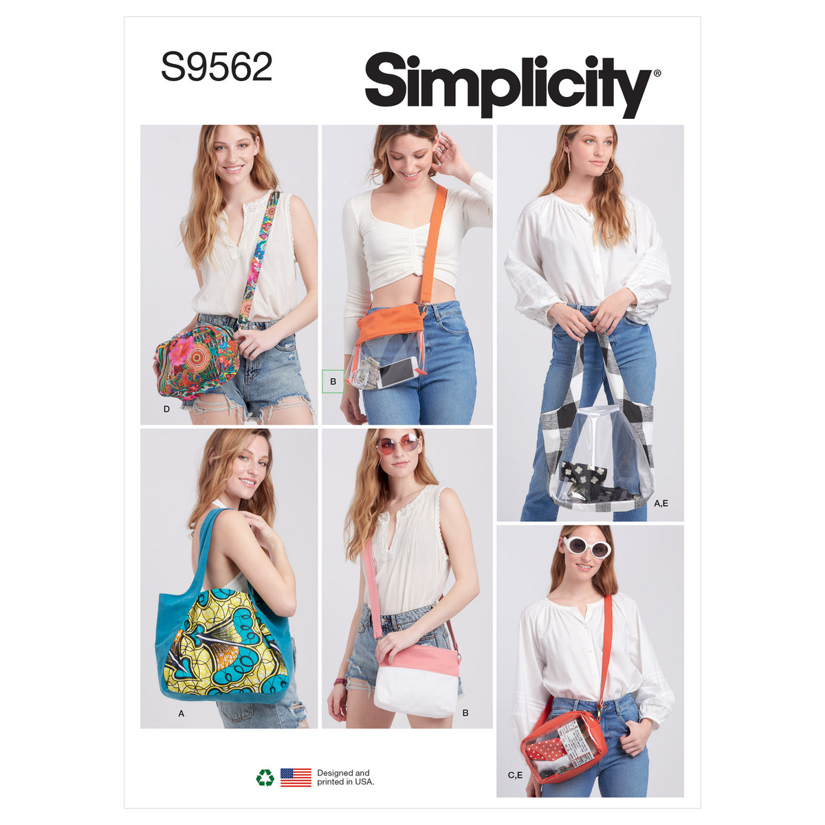 Simplicity Sewing Pattern S9562 - Tote, Bags and Pouch – My Sewing Box