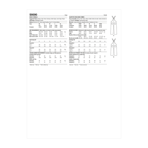 Simplicity Sewing Pattern S9590 - Misses' Overalls – My Sewing Box