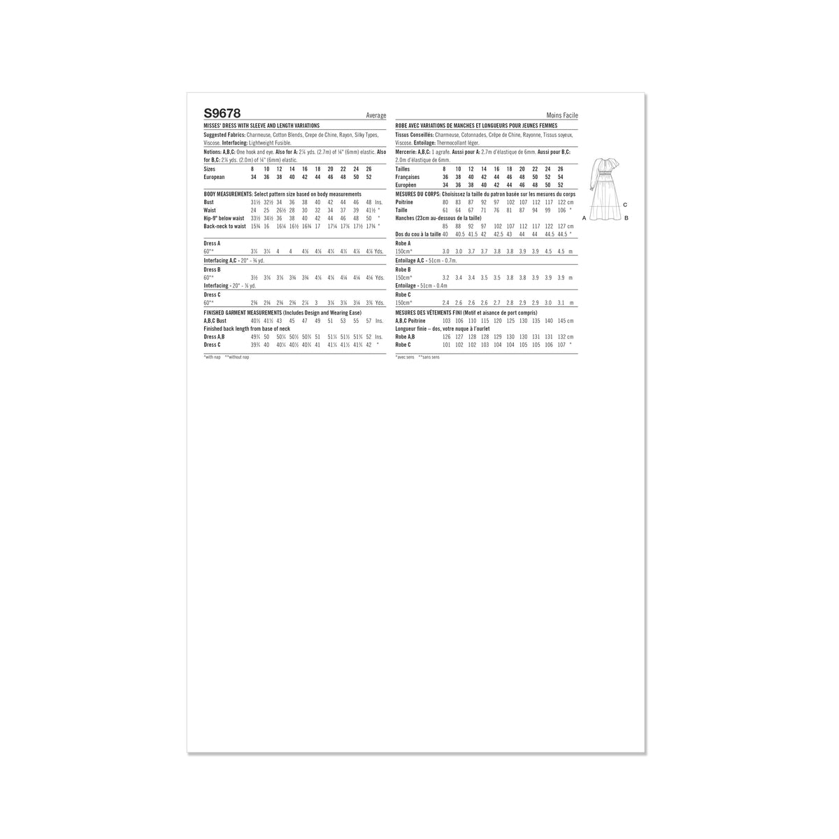 Simplicity Sewing Pattern S9678 - Misses' Dress with Sleeve and Length ...