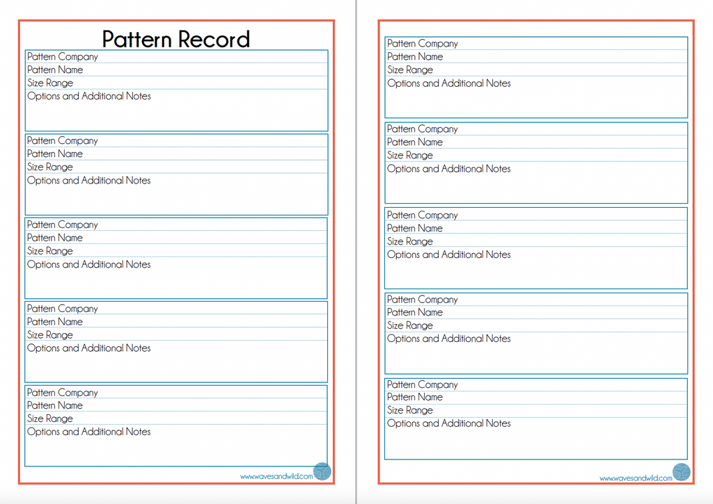 Waves & Wild Sewing Planner | PDF Sewing Patterns – My Sewing Box
