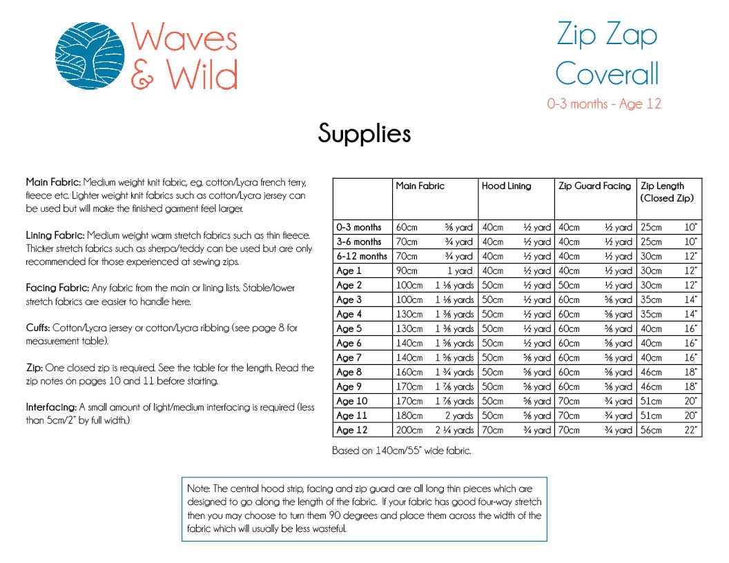 Waves & Wild Children's Zip Zap Coverall | PDF Sewing Patterns – My ...