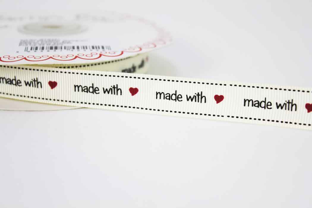 15mm Made With Love Ribbon | Ribbons and Trims – My Sewing Box