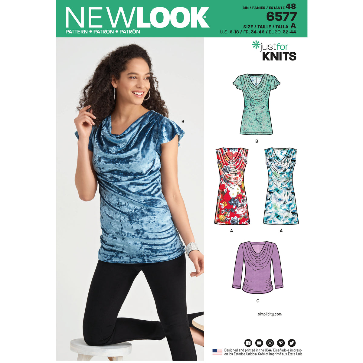 New Look Sewing Pattern 6577 - Misses' Knit Tops – My Sewing Box