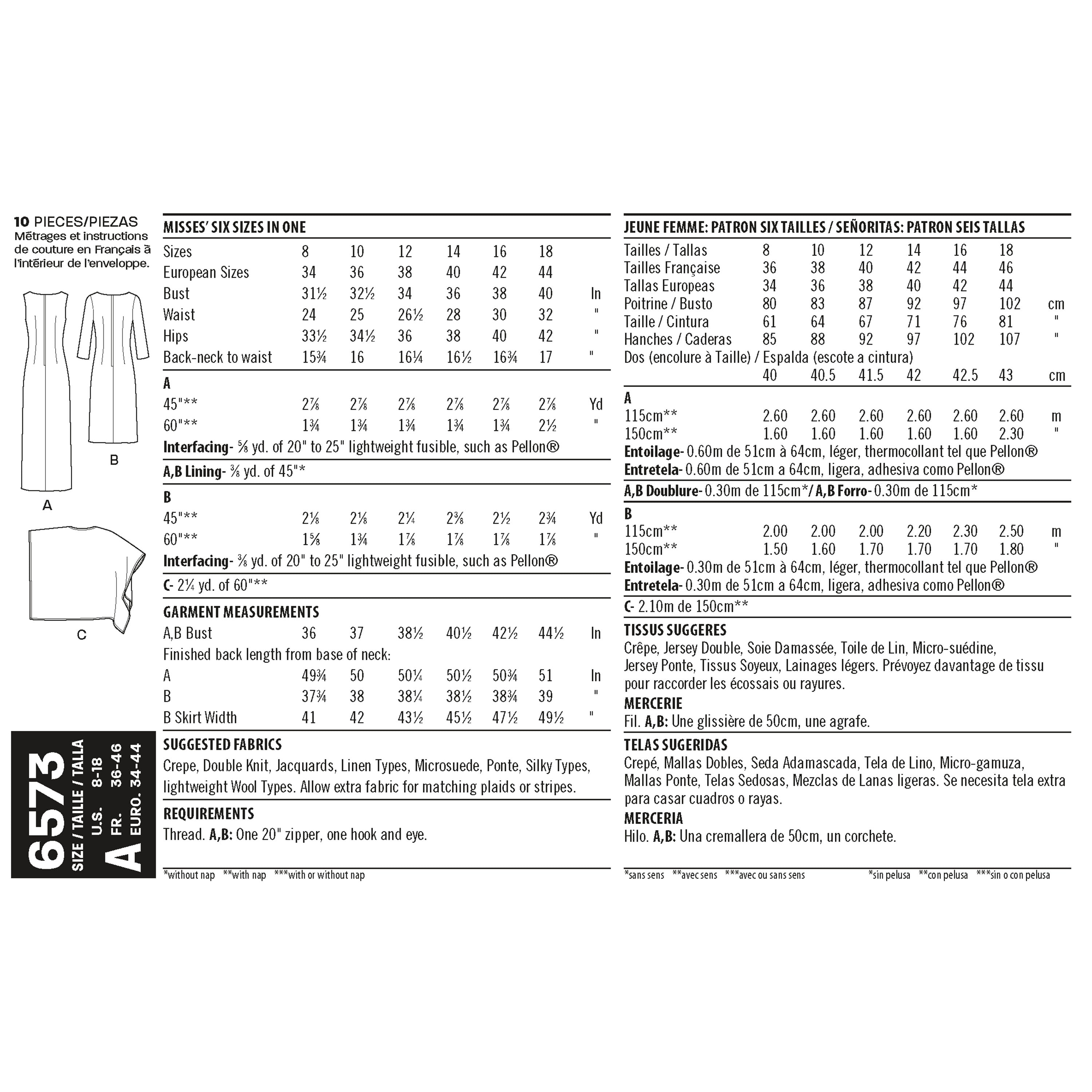 New Look Sewing Pattern 6573 - Misses' Dress and Wrap – My Sewing Box