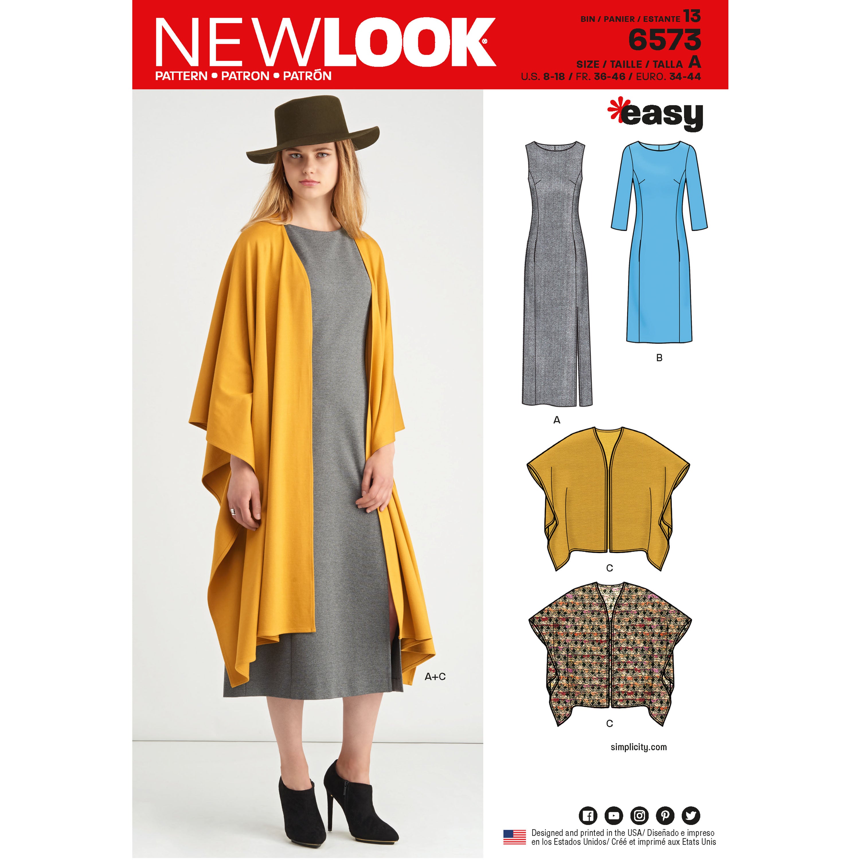 New Look Sewing Pattern 6573 - Misses' Dress and Wrap – My Sewing Box