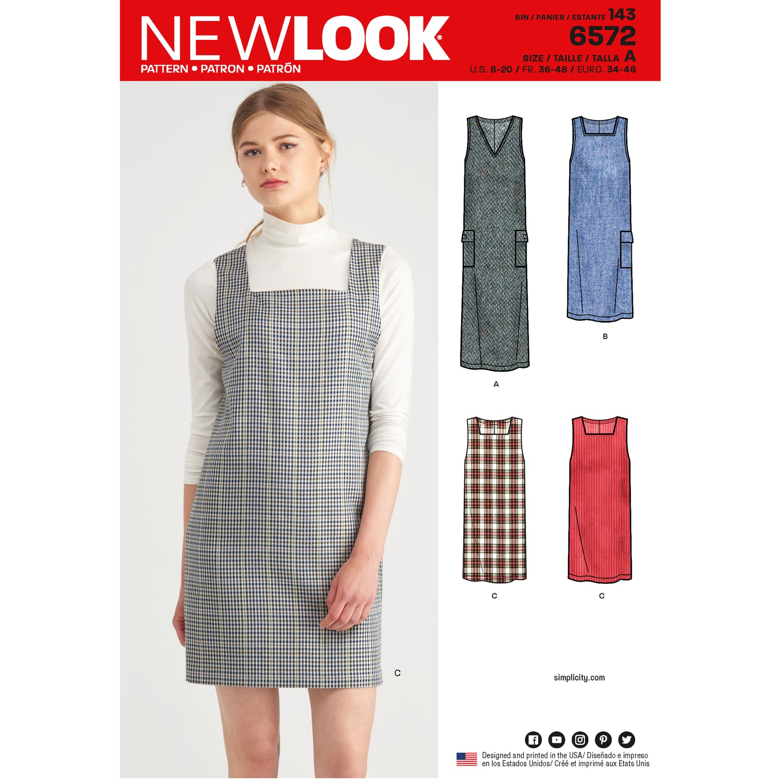 New Look Sewing Pattern 6572 - Misses' Jumper Dress – My Sewing Box
