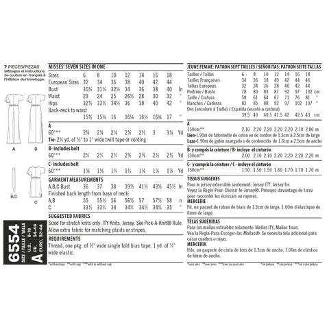 New Look Sewing Pattern 6554 - Women's Knit Jumpsuit and Dresses – My ...