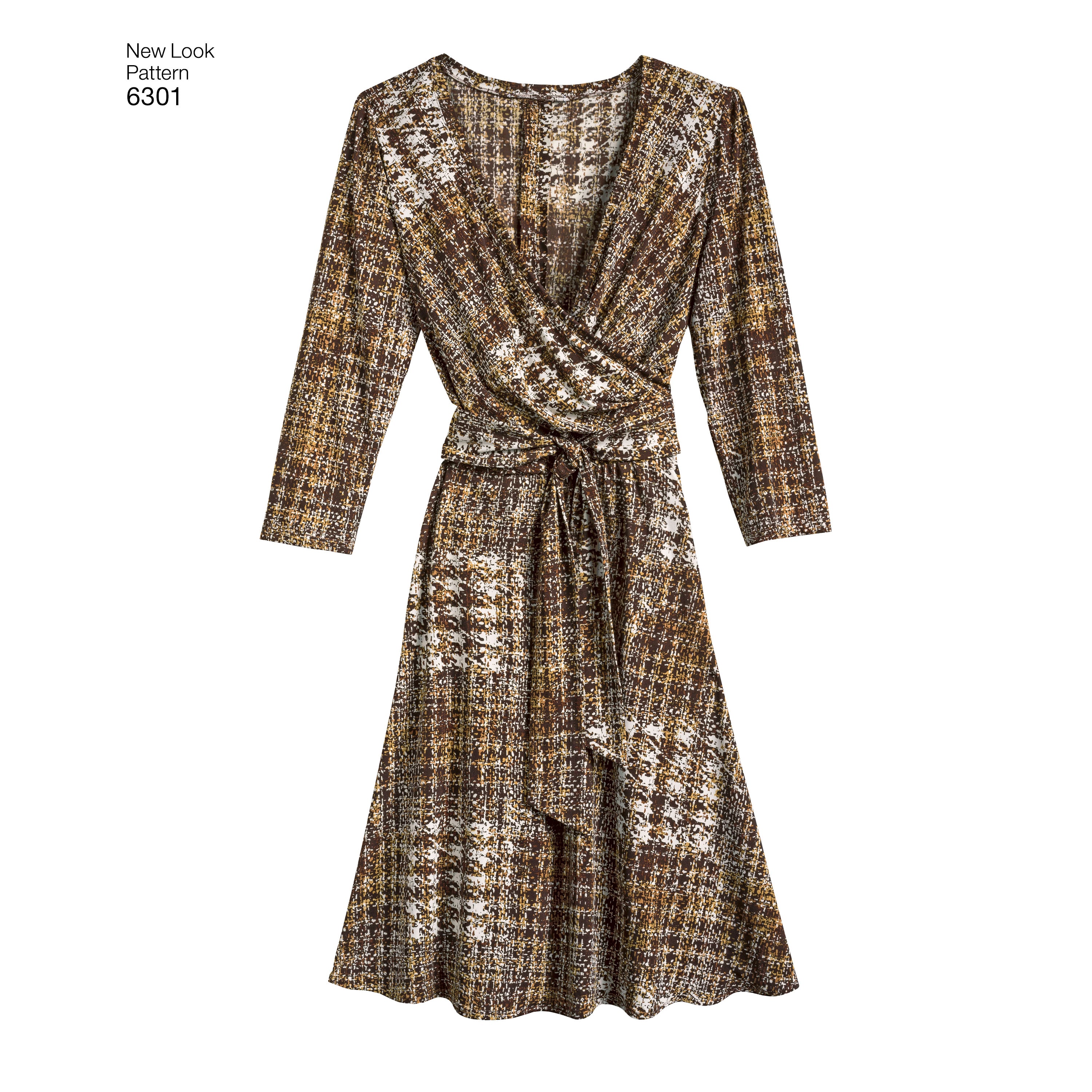 New Look Sewing Pattern 6301 - Misses' Mock Wrap Knit Dress – My Sewing Box