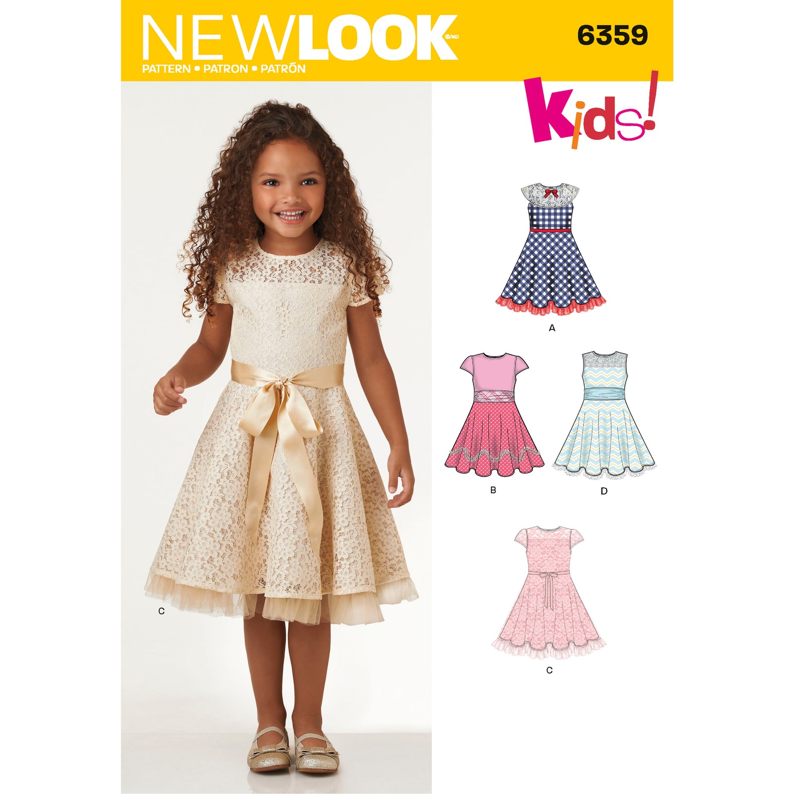 New Look Sewing Pattern 6359 - Child's Dresses with Lace and Trim Deta ...