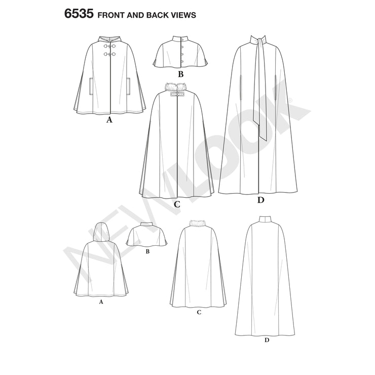 New Look Sewing Pattern 6535 - Women's Capes in Four Lengths – My ...