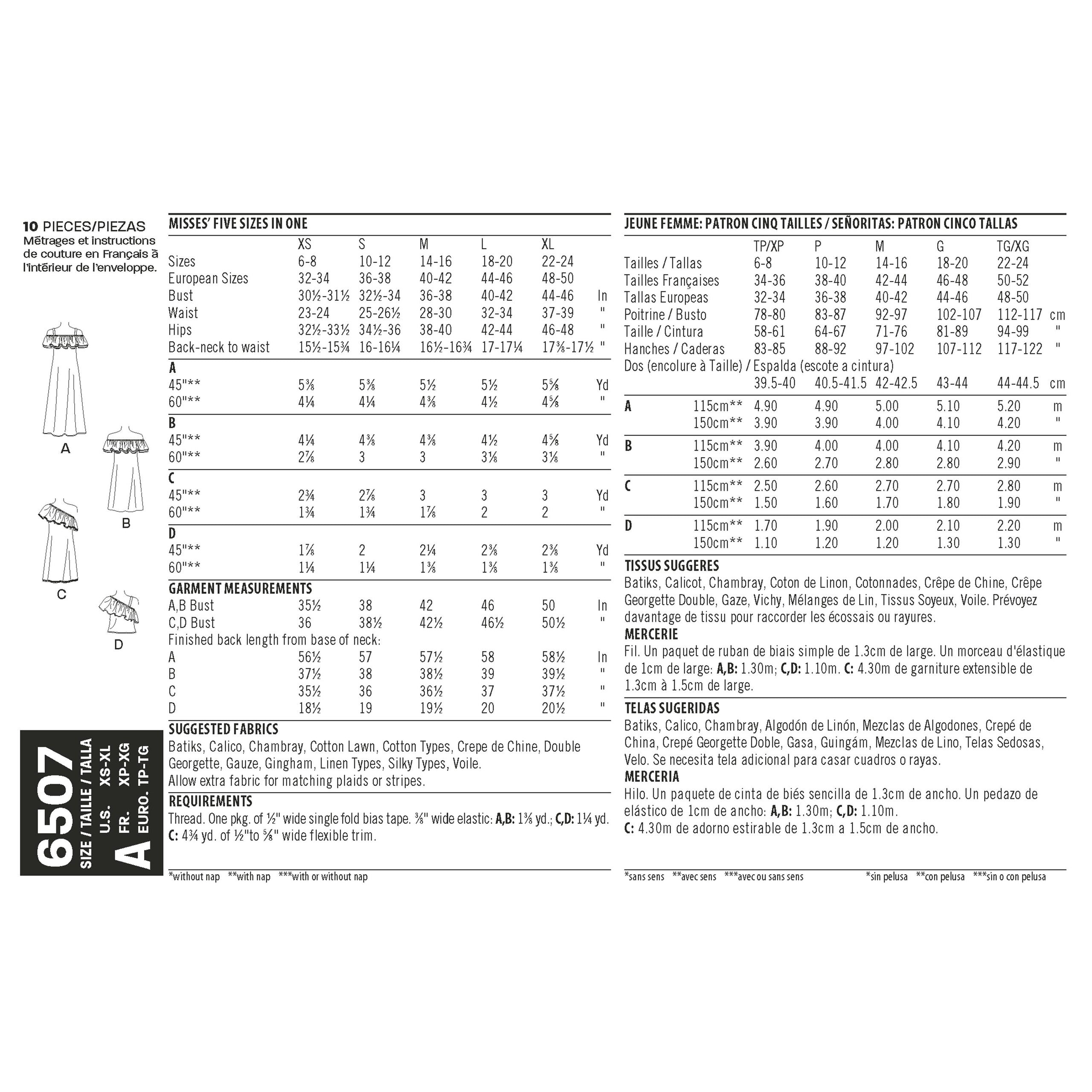 New Look Sewing Pattern 6507 - Women’s Dresses and Top – My Sewing Box