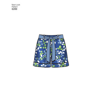 New Look Sewing Pattern 6289 - Misses' Pull-on Pants/Shorts and Tie ...