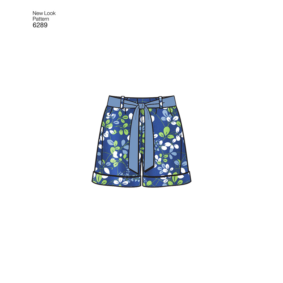 New Look Sewing Pattern 6289 - Misses' Pull-on Pants/Shorts and Tie ...