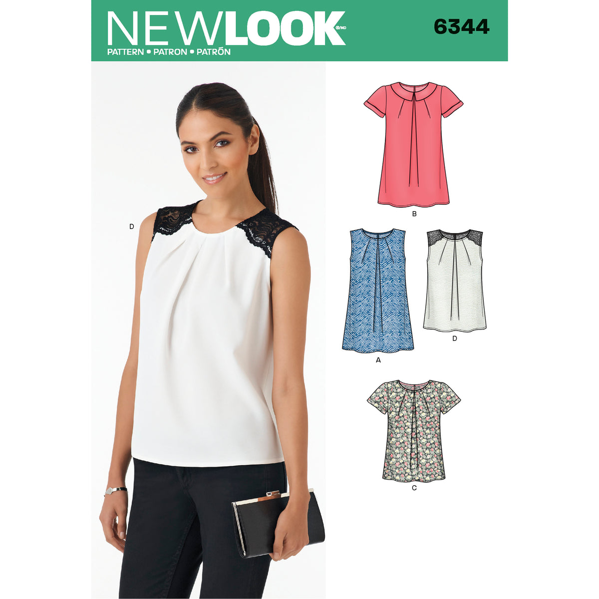 New Look Sewing Pattern 6344 - Misses' Tops in Two Lengths | Sewing ...