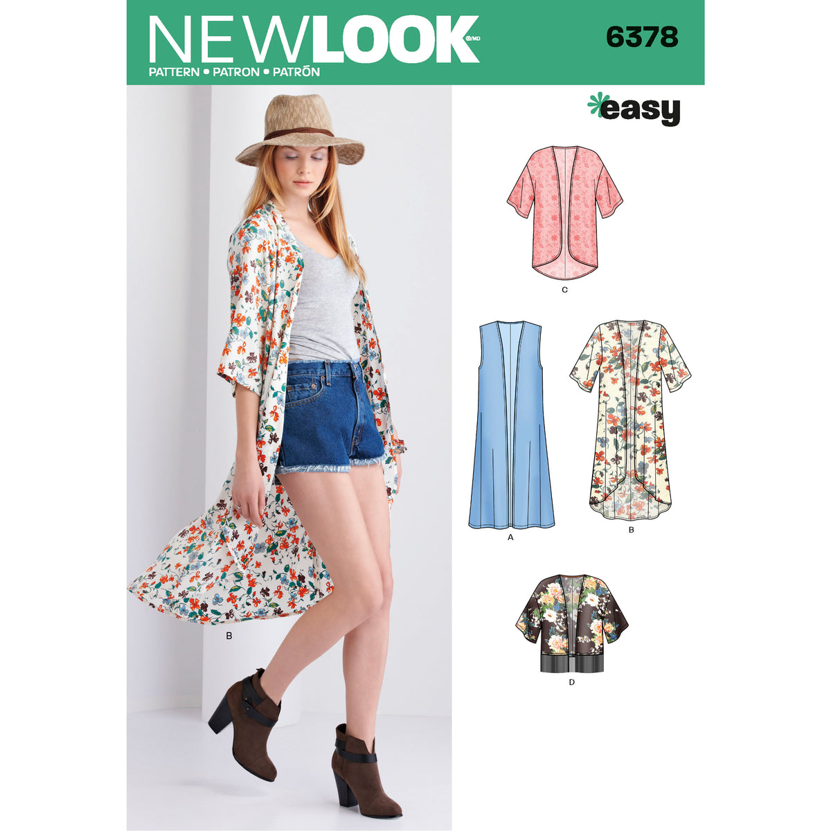 New Look Sewing Pattern 6378 - Misses' Easy Kimonos with Length Variat ...