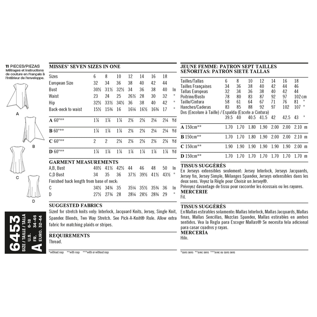 New Look Sewing Pattern 6453 - Misses' Easy Knit Tops – My Sewing Box