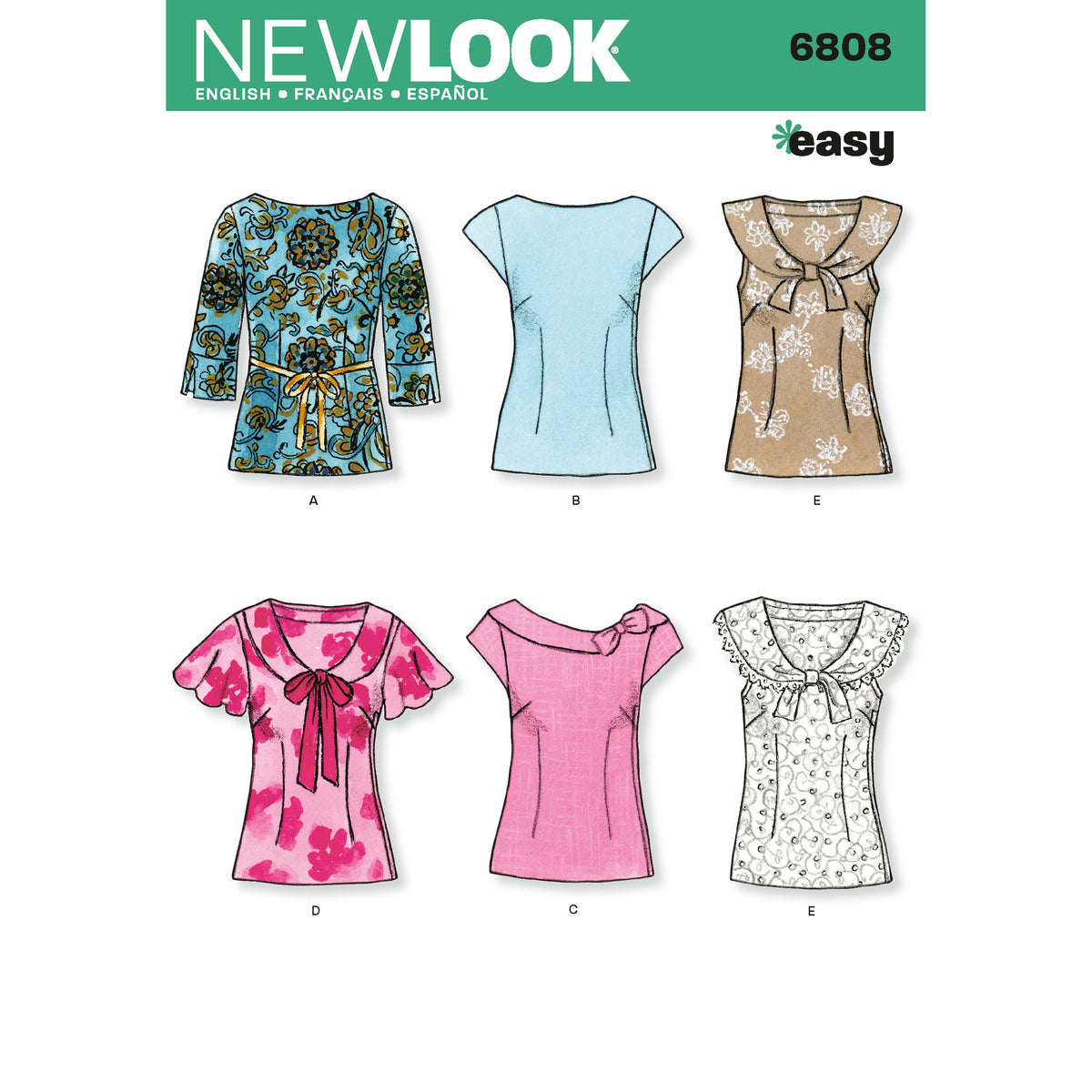 New Look Sewing Pattern 6808 - Misses Tops – My Sewing Box