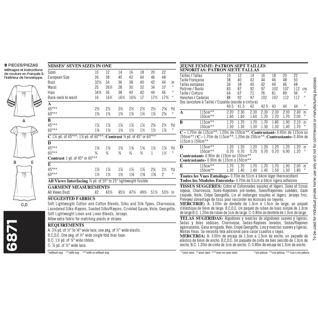 New Look Sewing Pattern 6871 - Misses Tops – My Sewing Box