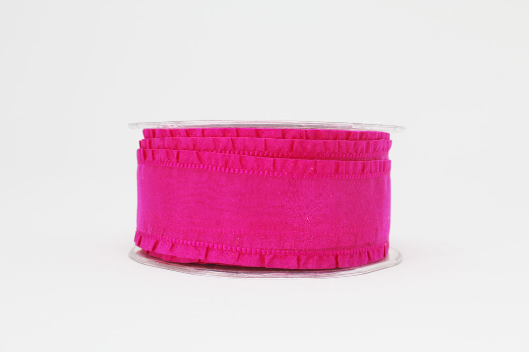 38mm Fuchsia Ruffle Edge Wired Ribbon | Ribbons and Trim – My Sewing Box