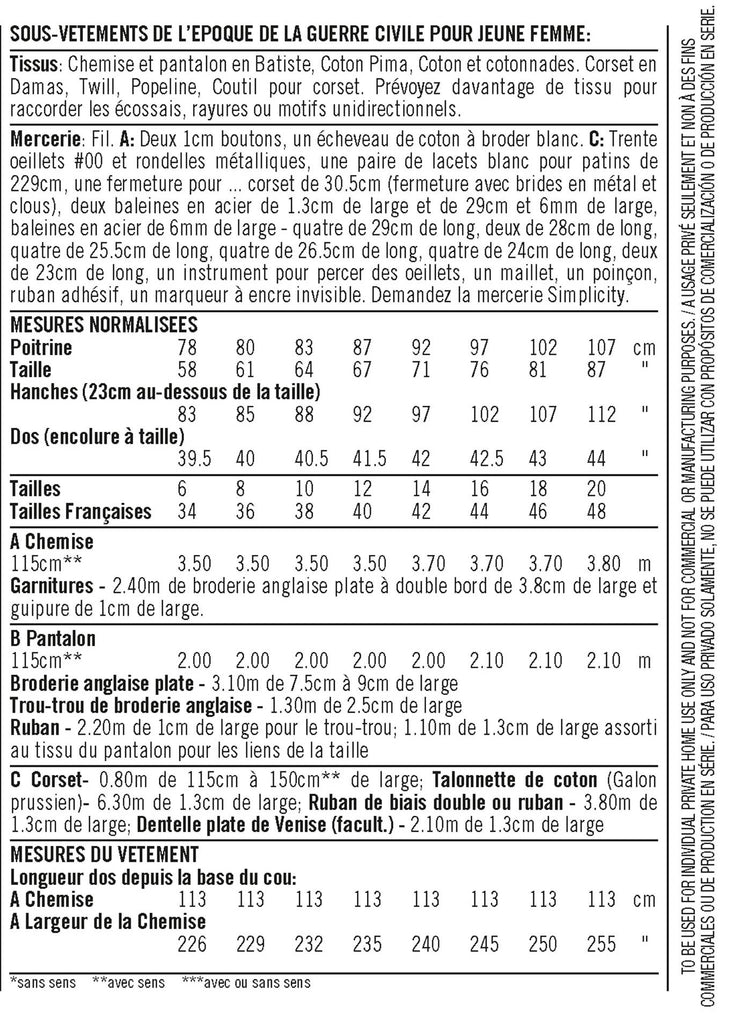 Simplicity 1139 - Women's Civil War Undergarments | Sewing Patterns ...