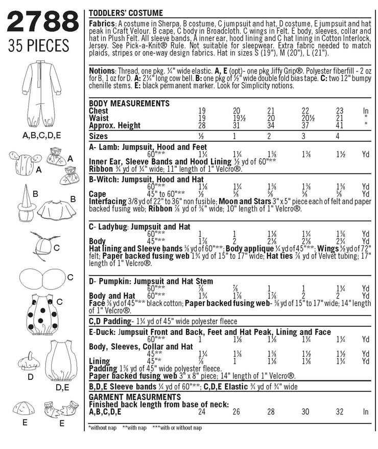 Simplicity Pattern 2788 - Toddler Costumes | Sewing Patterns – My ...