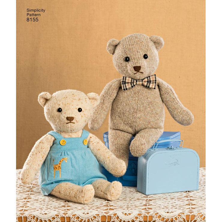 Simplicity 8155 - Stuffed Bears with Clothes | Sewing Patterns – My ...