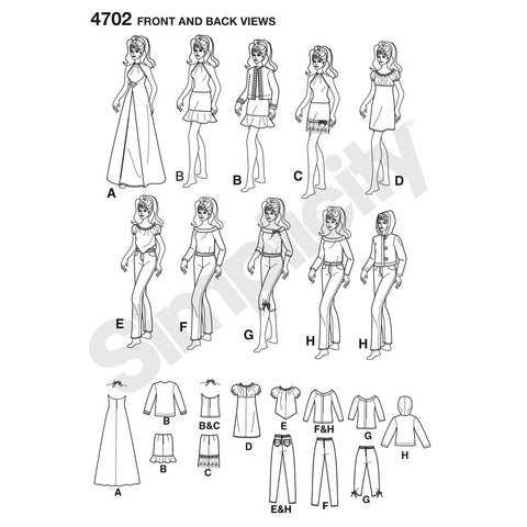 Simplicity 4702 - Doll Clothes | Sewing Patterns – My Sewing Box