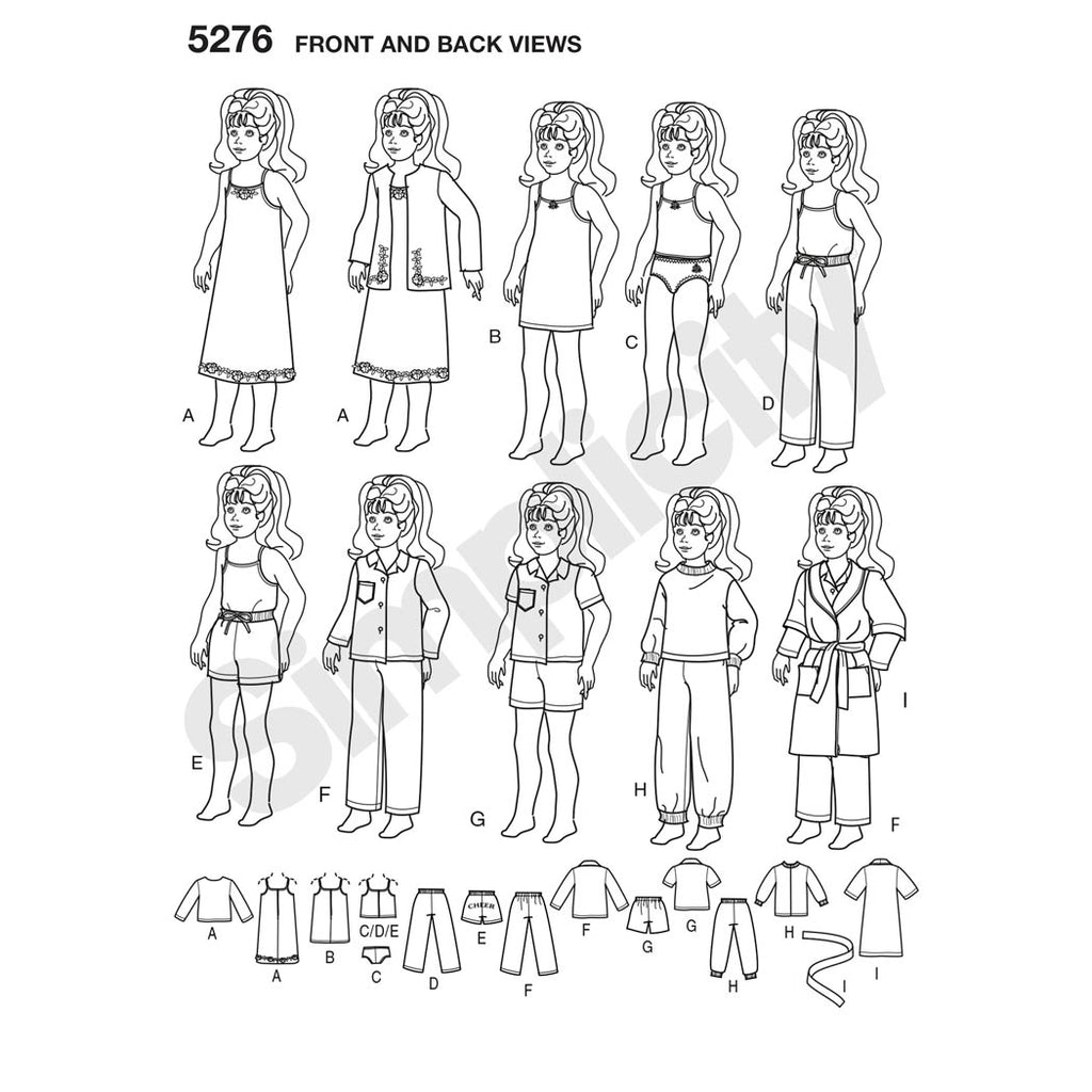 Simplicity 5276 - Doll Clothes | Sewing Patterns – My Sewing Box