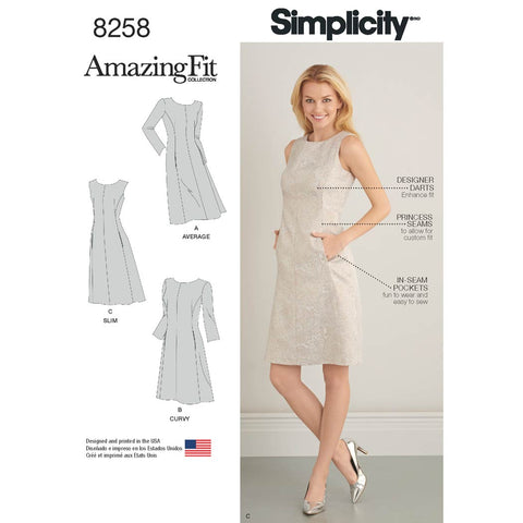 Simplicity 8258 - Women's and Plus Size Amazing Fit Dress | Sewing ...