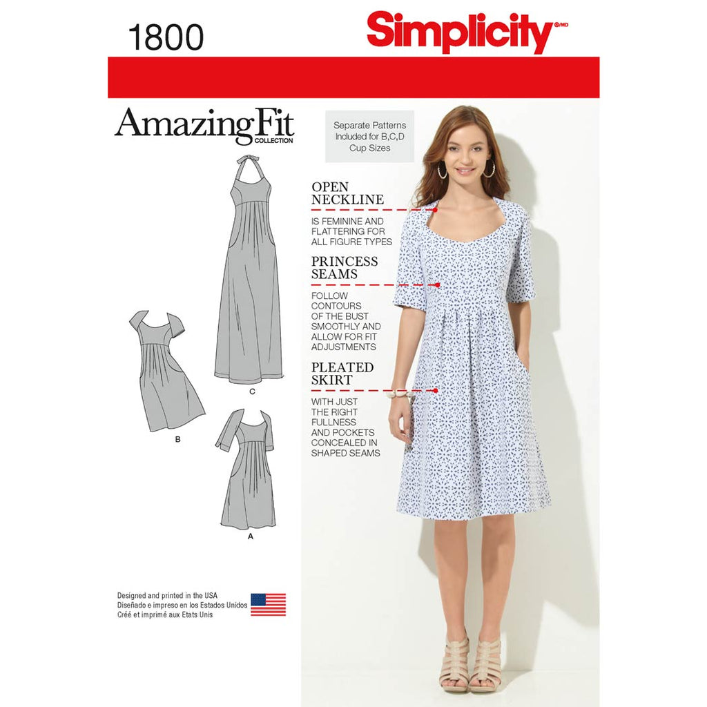 Simplicity Pattern 1800 - Women's & Plus Size Amazing Fit Dresses ...