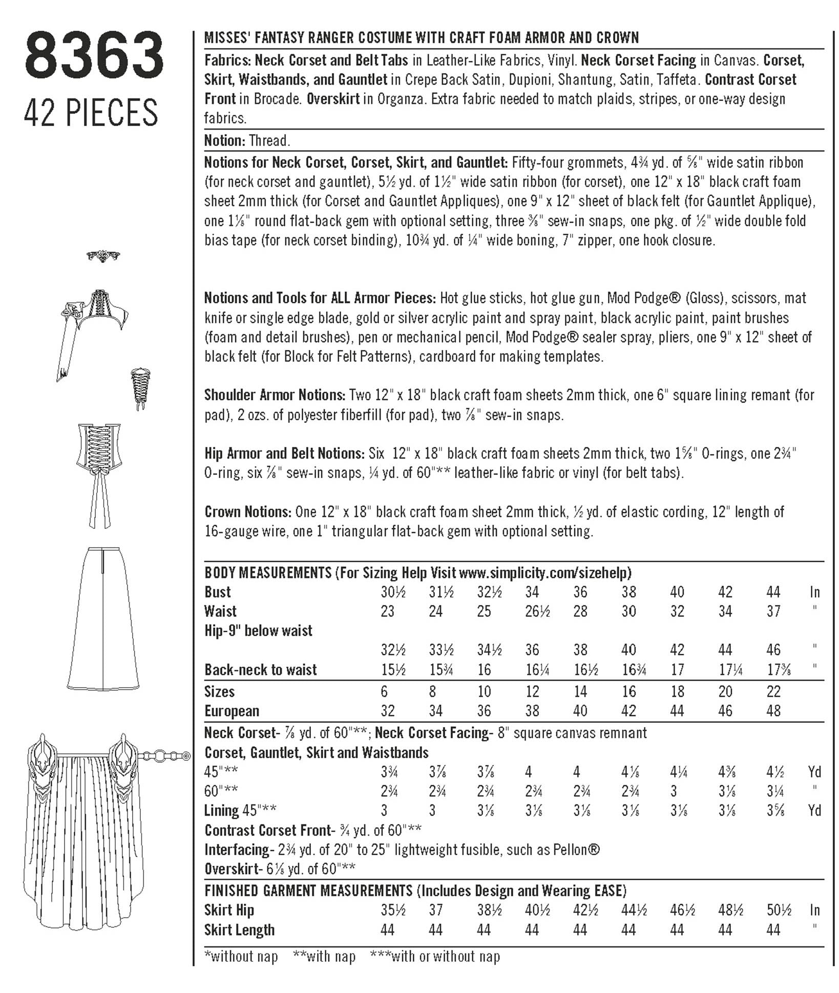 Simplicity 8363 - Women's Fantasy Ranger Costume | Sewing Patterns – My ...