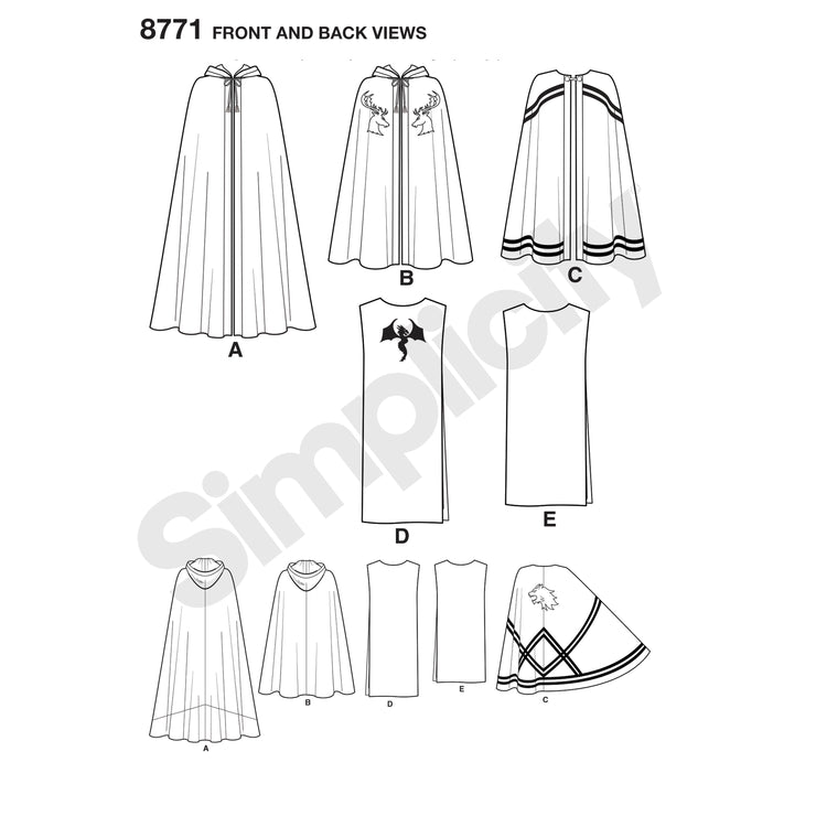 Simplicity 8771 - Unisex Capes | Sewing Patterns – My Sewing Box