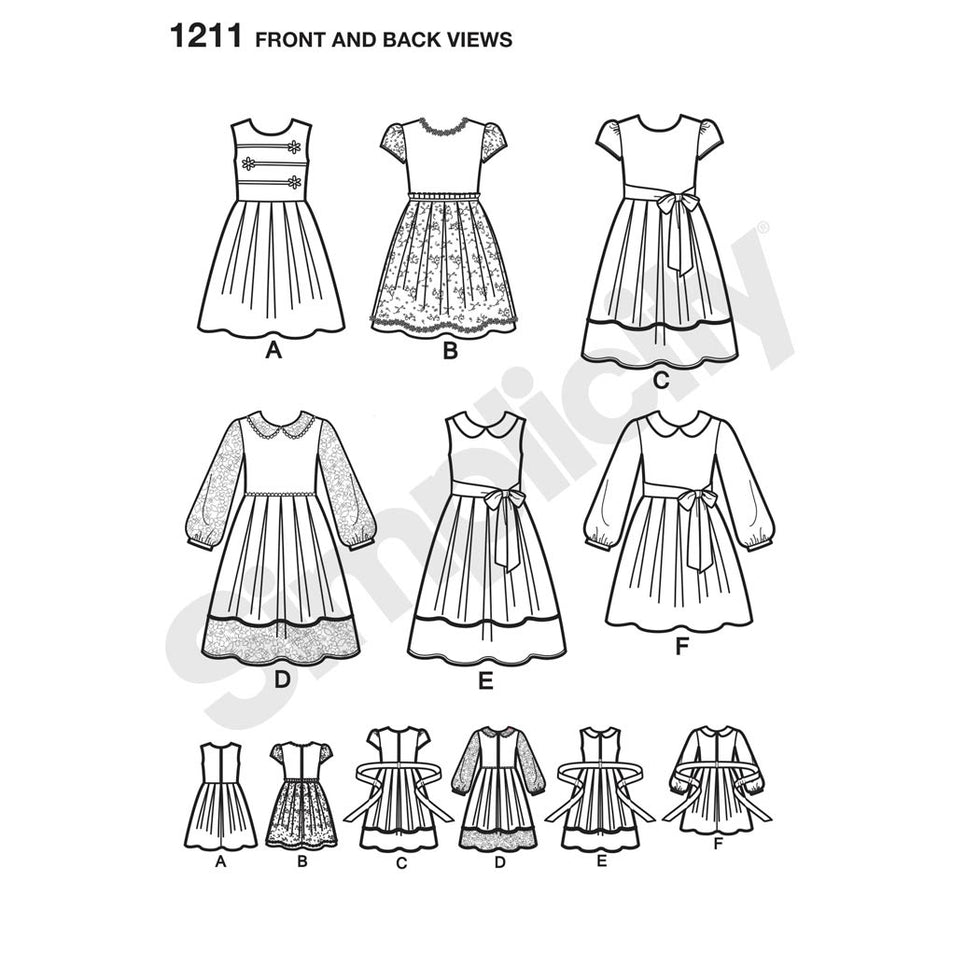 Simplicity 1211 - Child's and Girls' Dress in two lengths | Sewing ...