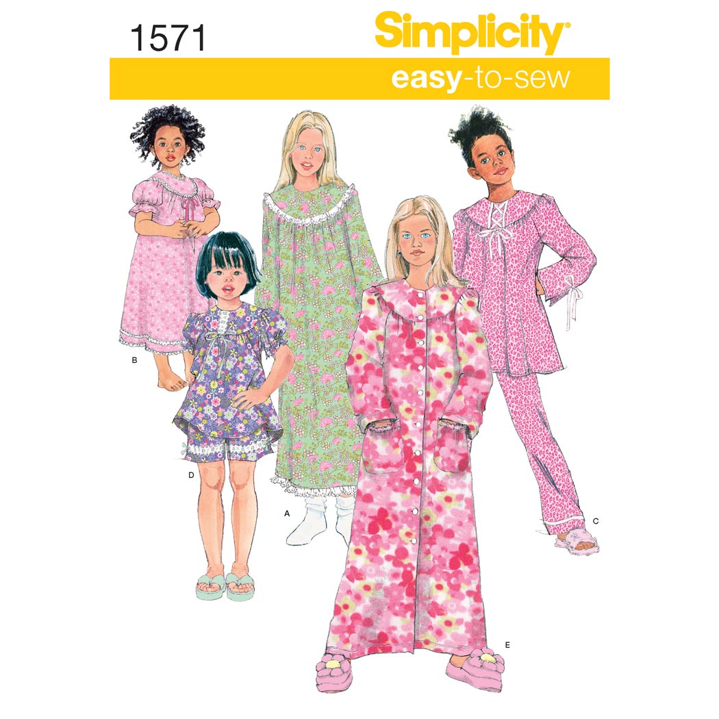 Simplicity 1571 - Child's and Girl's Loungewear Separates | Sewing ...