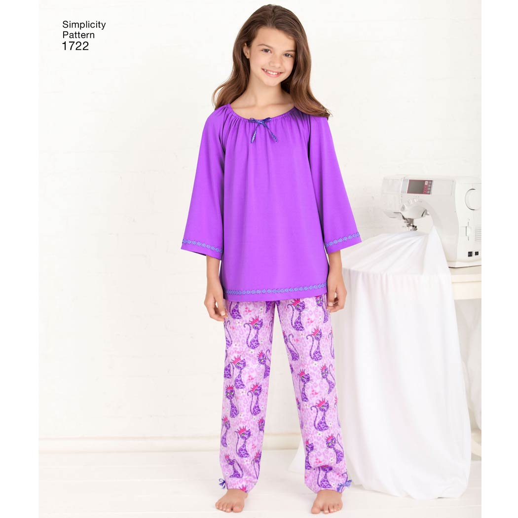 Simplicity 1722 Learn to Sew Child's and Girl's Loungewear | Sewing ...