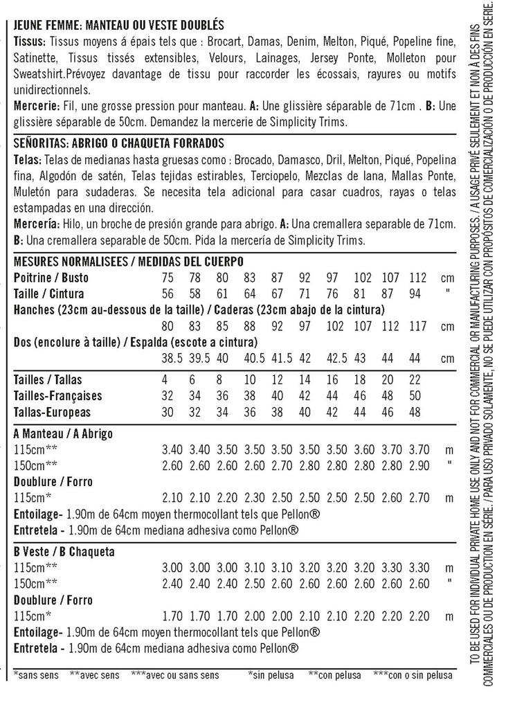 Simplicity 1254 - Women's Leanne Marshall Easy Lined Coat or Jacket ...